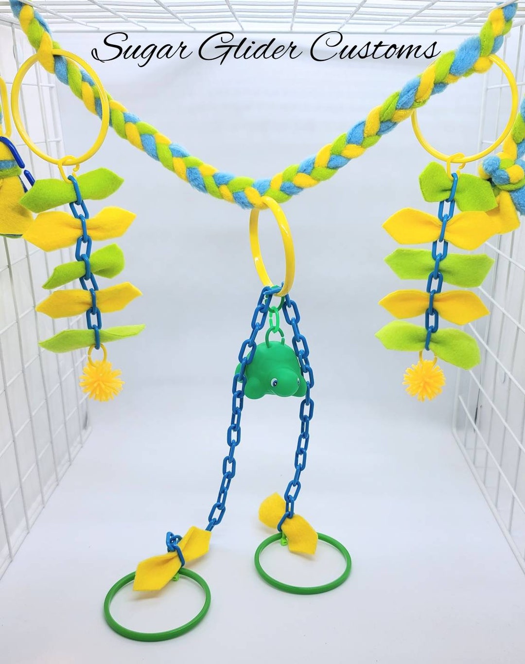 Braided Rope Pulley Toy, Sugar Glider Turtle, Marmoset Enrichment - Etsy