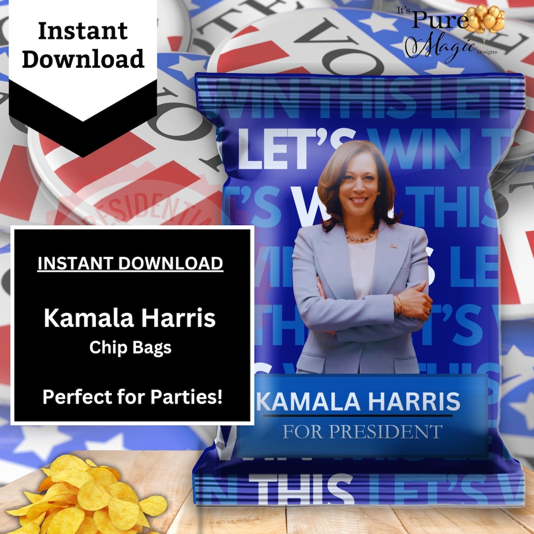 Printable Kamala Harris Campaign Chip Bags PDF Template Easy Assembly ...