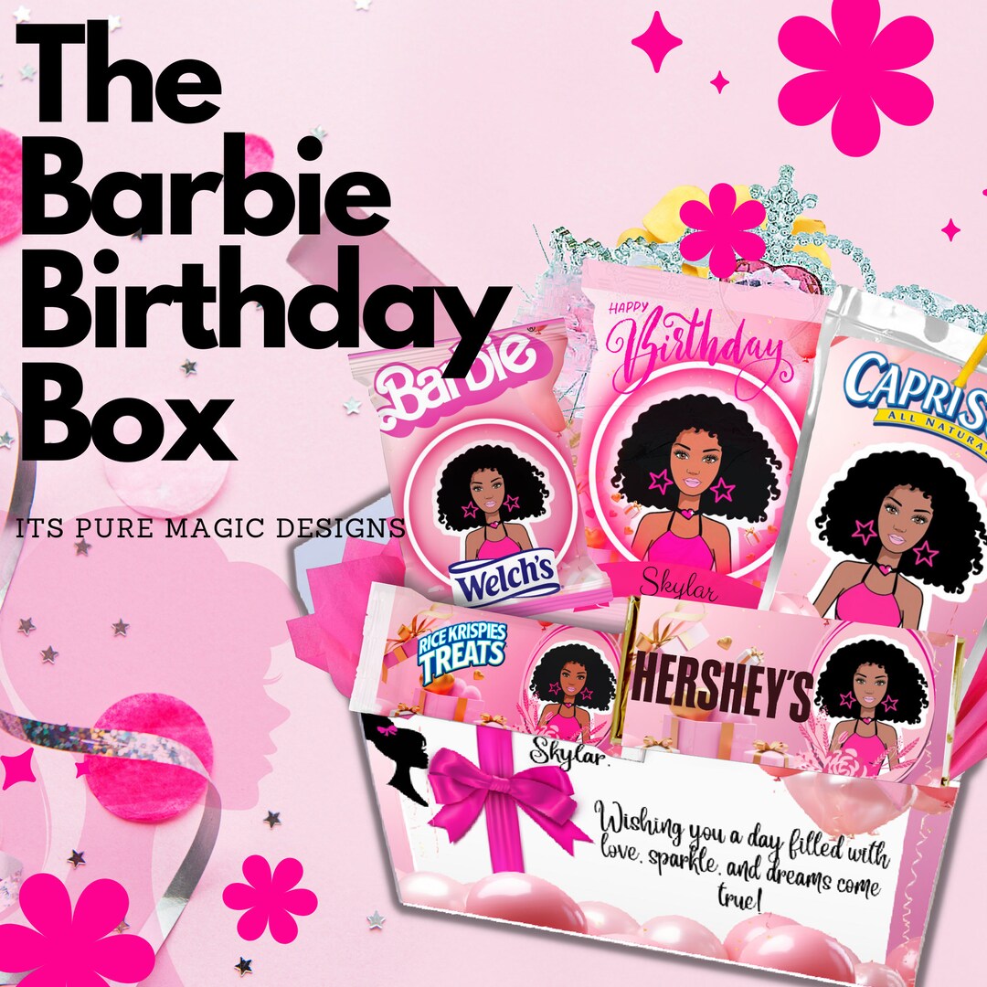 The Barbie Birthday Box Barbie Birthday Birthday Box Girl Gifts Snack ...
