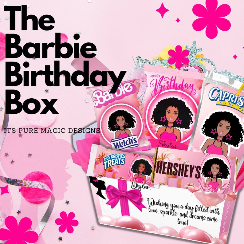 The Barbie Birthday Box Barbie Birthday Birthday Box Girl Gifts Snack ...