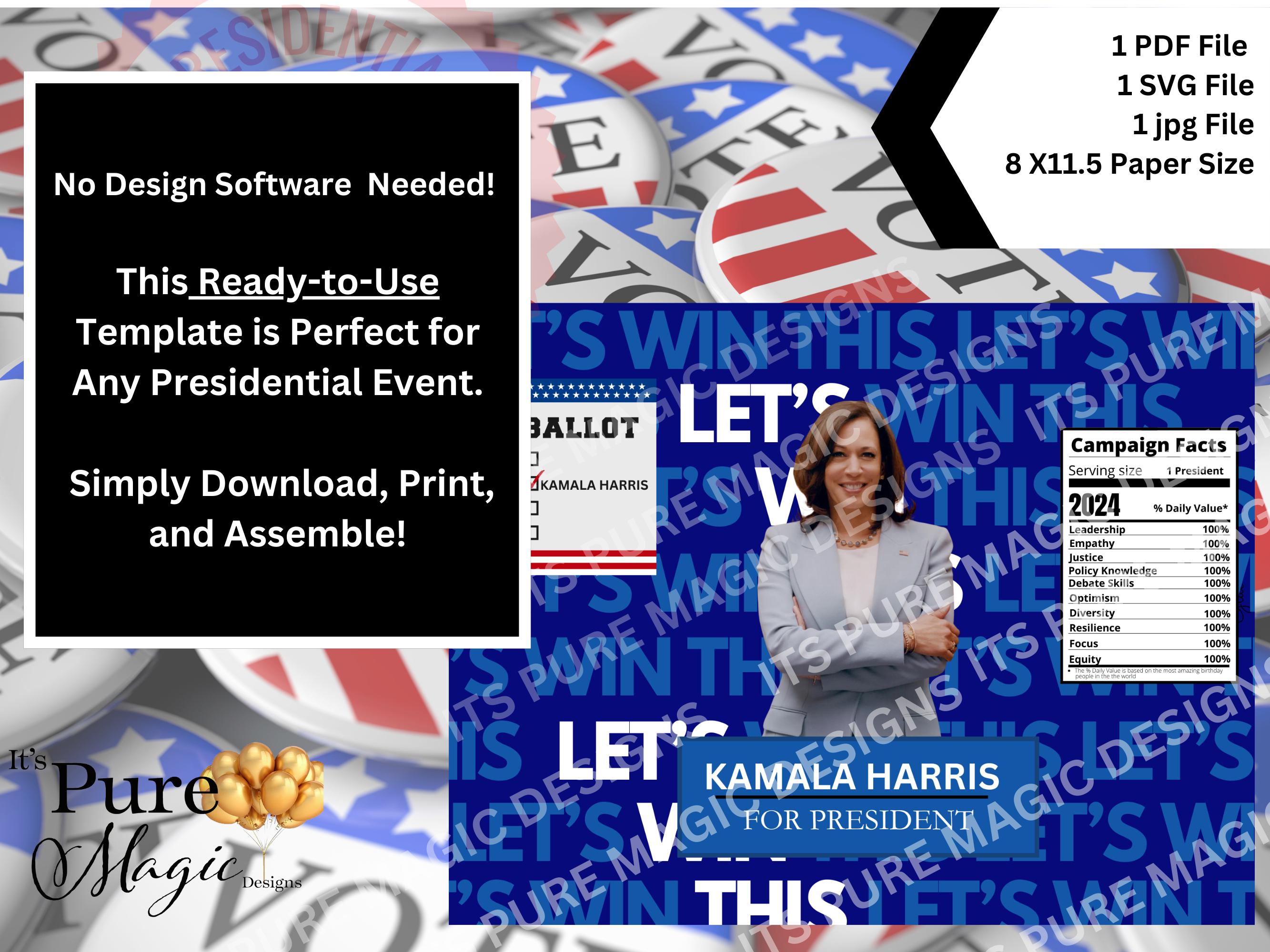 Printable Kamala Harris Campaign Chip Bags PDF Template Easy Assembly ...