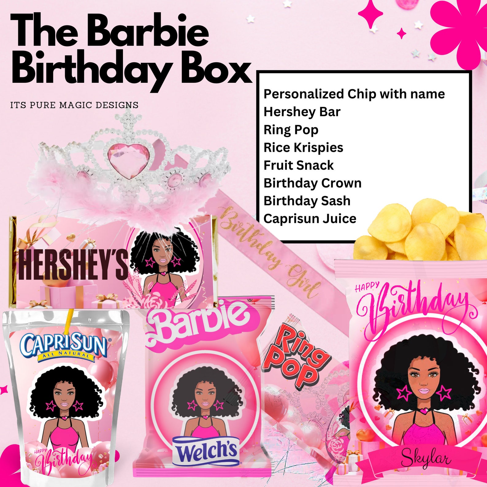The Barbie Birthday Box Barbie Birthday Birthday Box Girl Gifts Snack ...