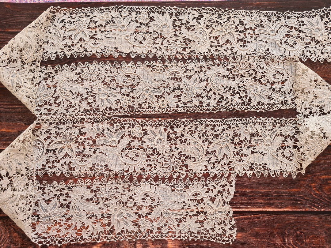 Beautiful Length of Rare 19th Century Irish Needle Lace,antique ...