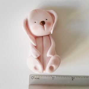 Rabbit Cake Toppers Edible Pink Bunny Handmade Icing Fondant Kids ...