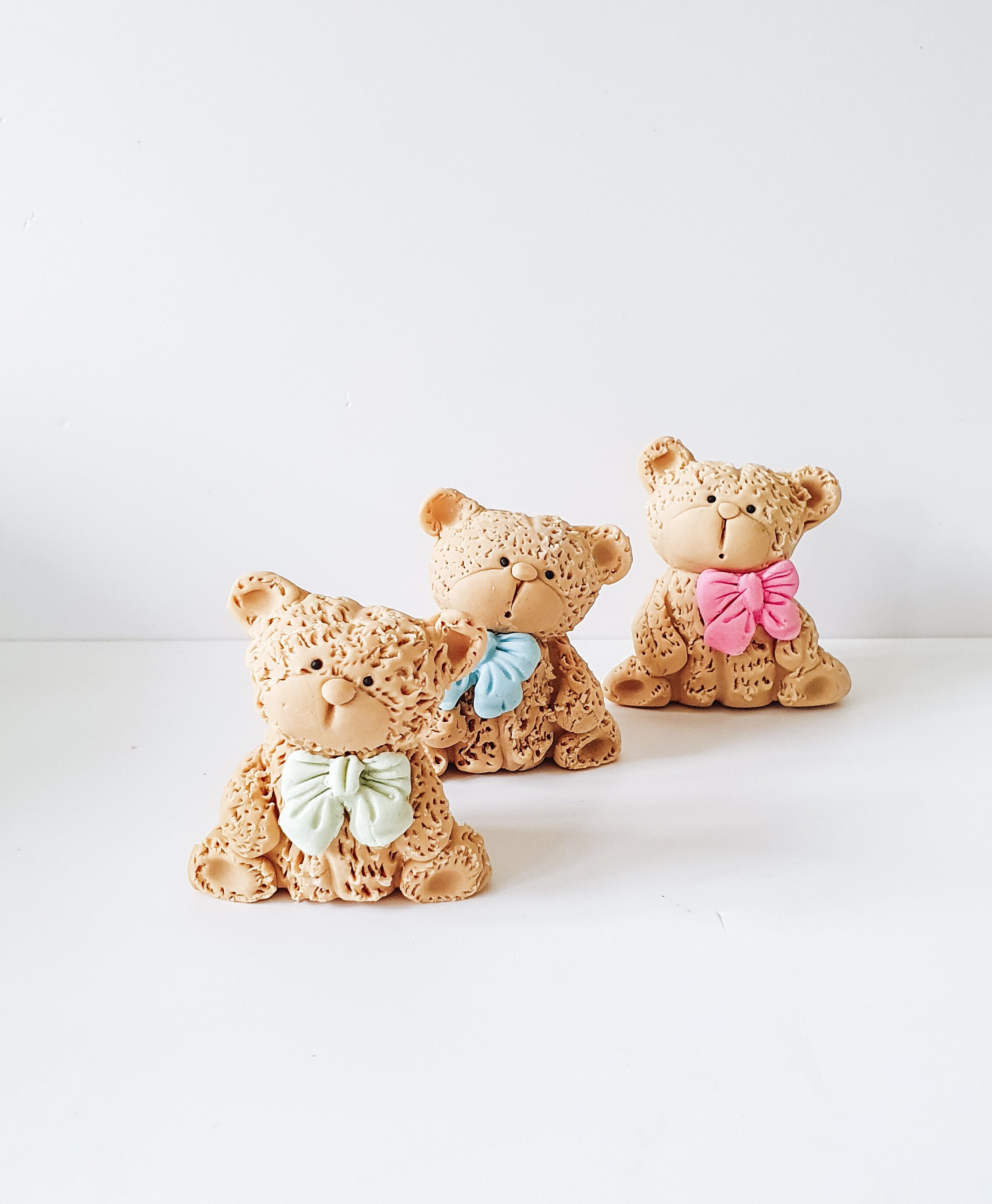 Pink Bear CAKE TOPPER EDIBLE Fondant Bear, Baby Shower, 1st Birthday ...