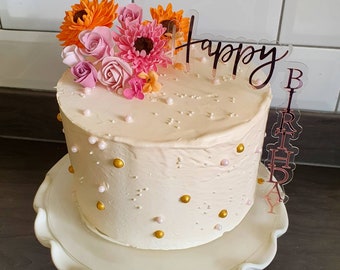 Acrylic Side Cake Topper - Etsy UK