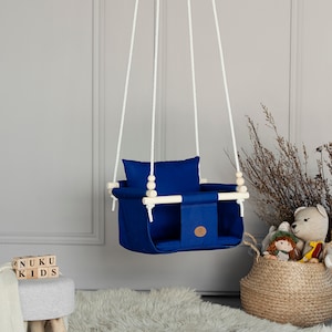 Blue Baby Swing With Dinosaurs Indoor Infant Swing First | Etsy