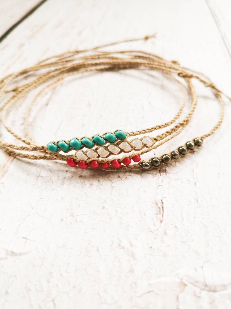 Wish Friendship Anklets and Bracelets Hemp Eco Friendly - Etsy