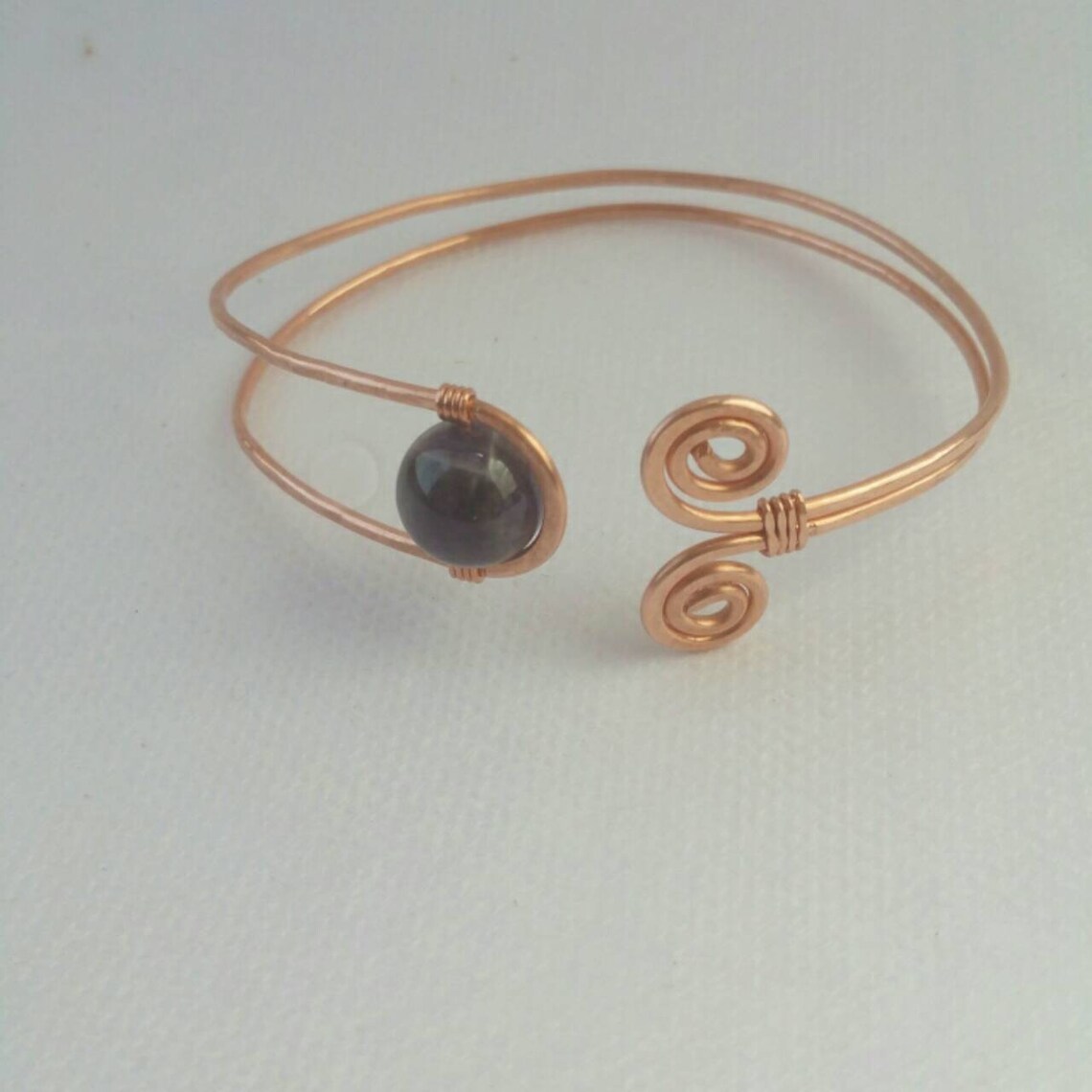 Copper Wire Arm Band, Copper Arm Band, Amethyst Gemstone Copper Arm ...