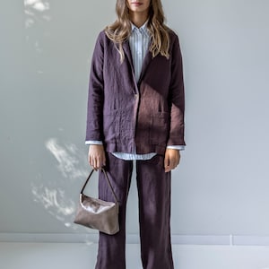 Linen Suit Jacket, Casual Linen Jacket With Pockets, Long Linen ...