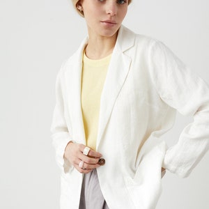 Linen Suit Jacket, Casual Linen Jacket With Pockets, Long Linen ...