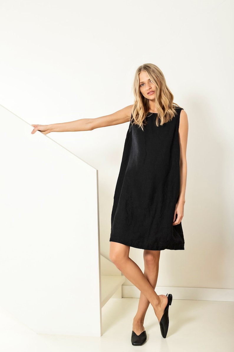 Sleeveless Mini Linen Dress, Summer Dress, Elegant Linen Dress AUDREY ...