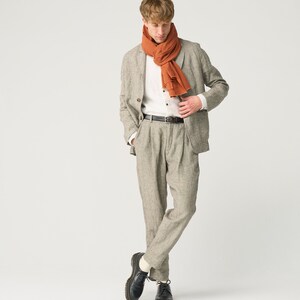 Buttoned Linen Jacket for Men With No Lining, Mens Summer Blazer With ...