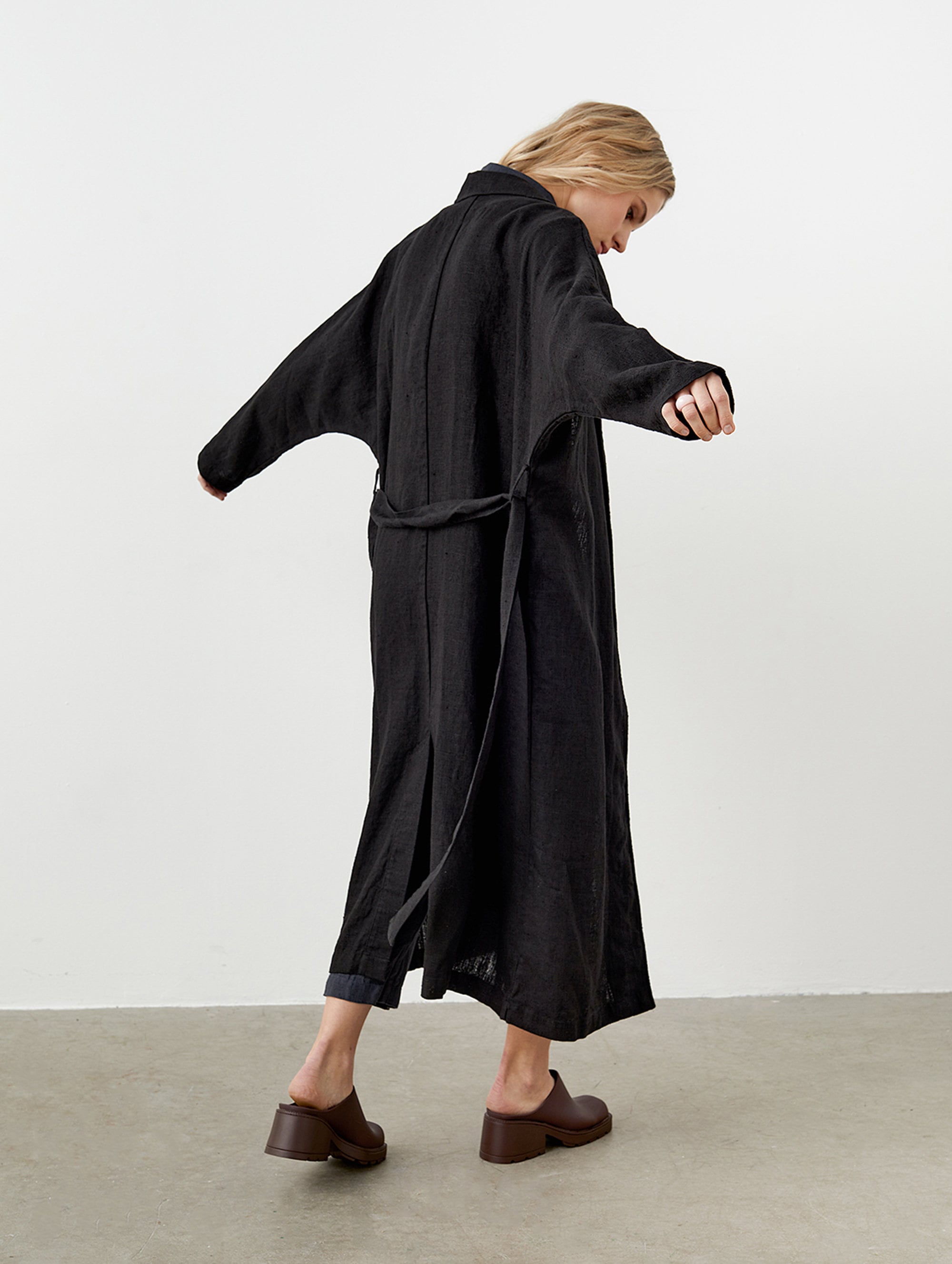 Heavy Linen Kimono Coat, Linen Duster, Linen Robe, Maxi Coat, Linen ...
