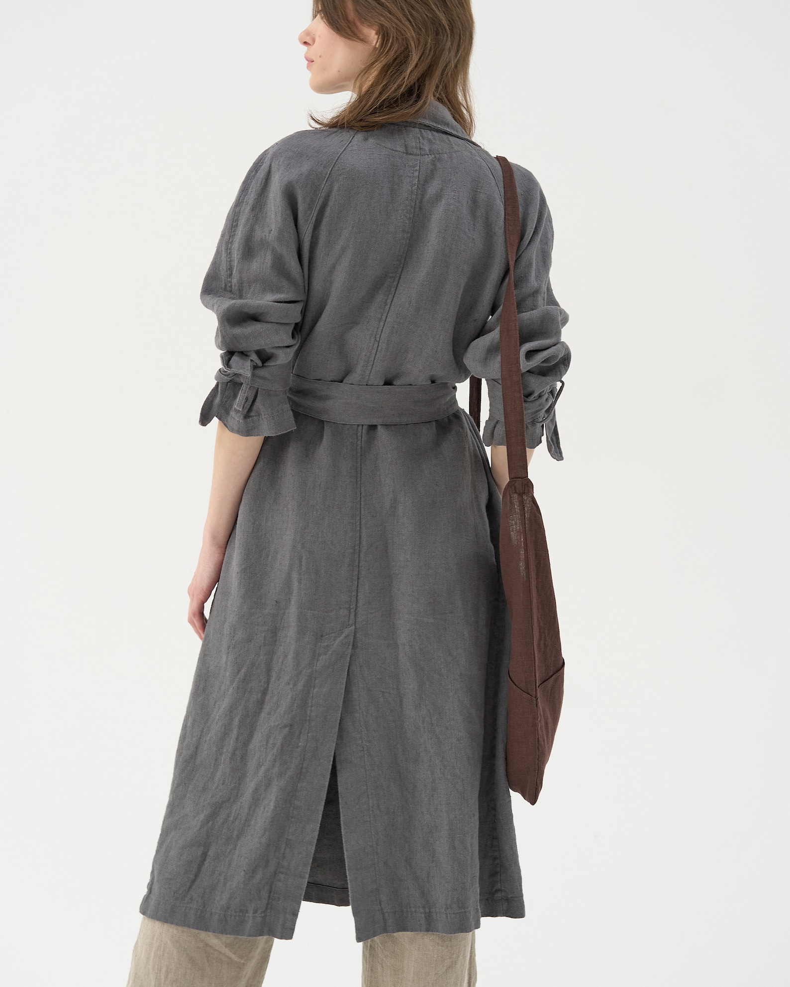 Double-breasted Linen Coat Sustainable Linen Duster Heavy - Etsy