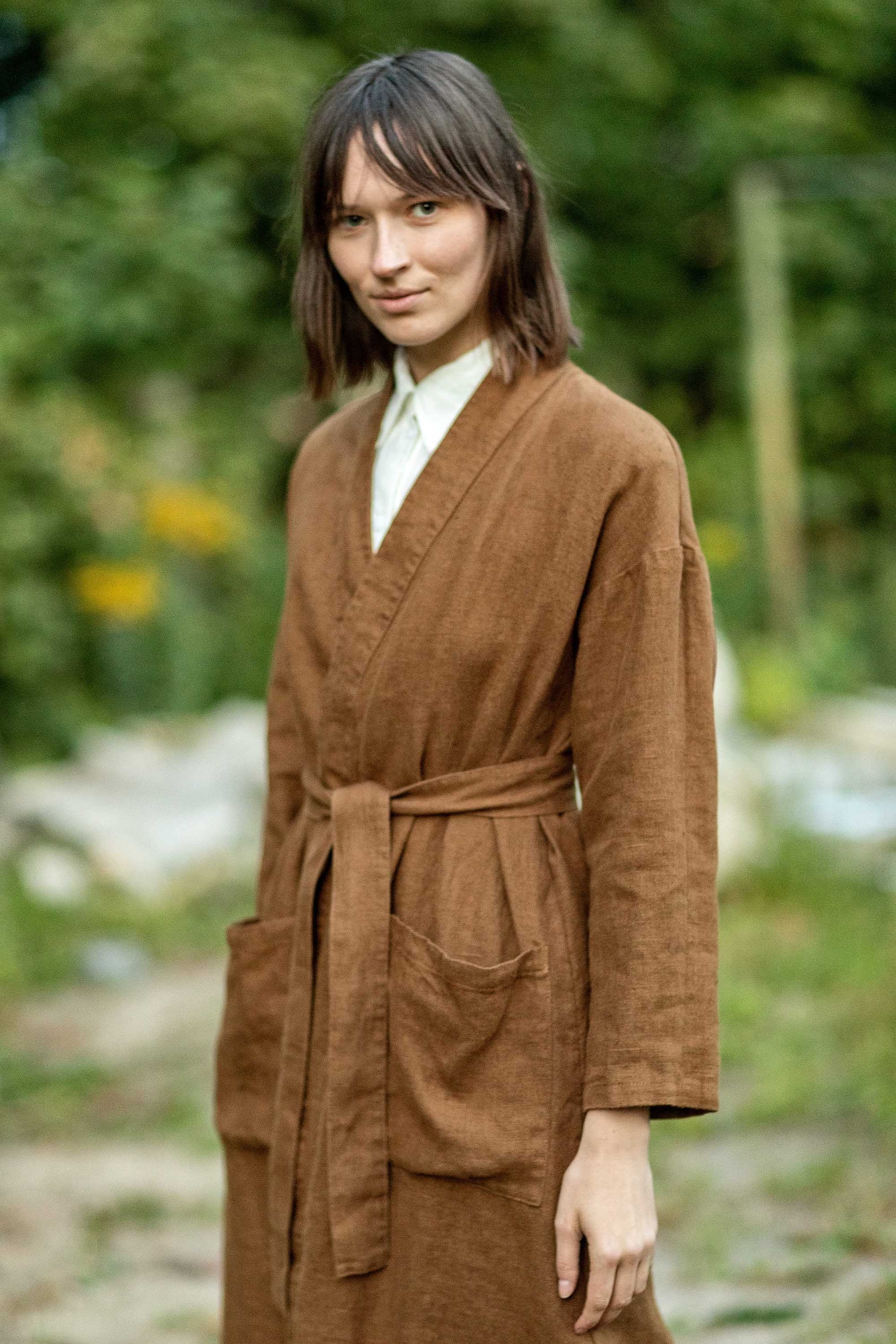 Linen Duster With Pockets Linen Kimono Jacket Sustainable - Etsy