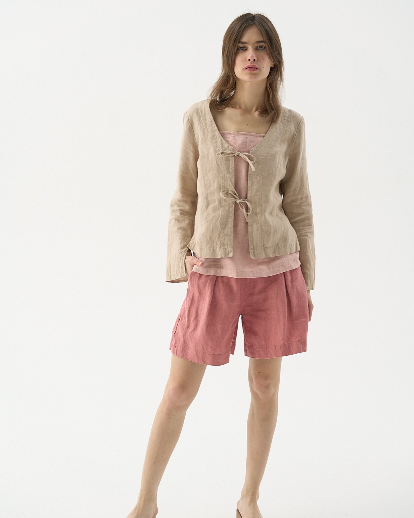 Linen Cardigan With Tie Strings Linen Jacket for Women Light - Etsy