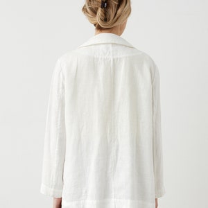 Linen Suit Jacket, Casual Linen Jacket With Pockets, Long Linen ...