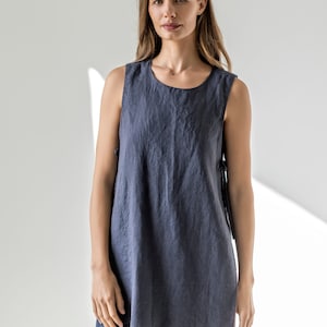 Linen Tunic Top, Open-side Linen Top, Linen Blouse With Side Ties ...