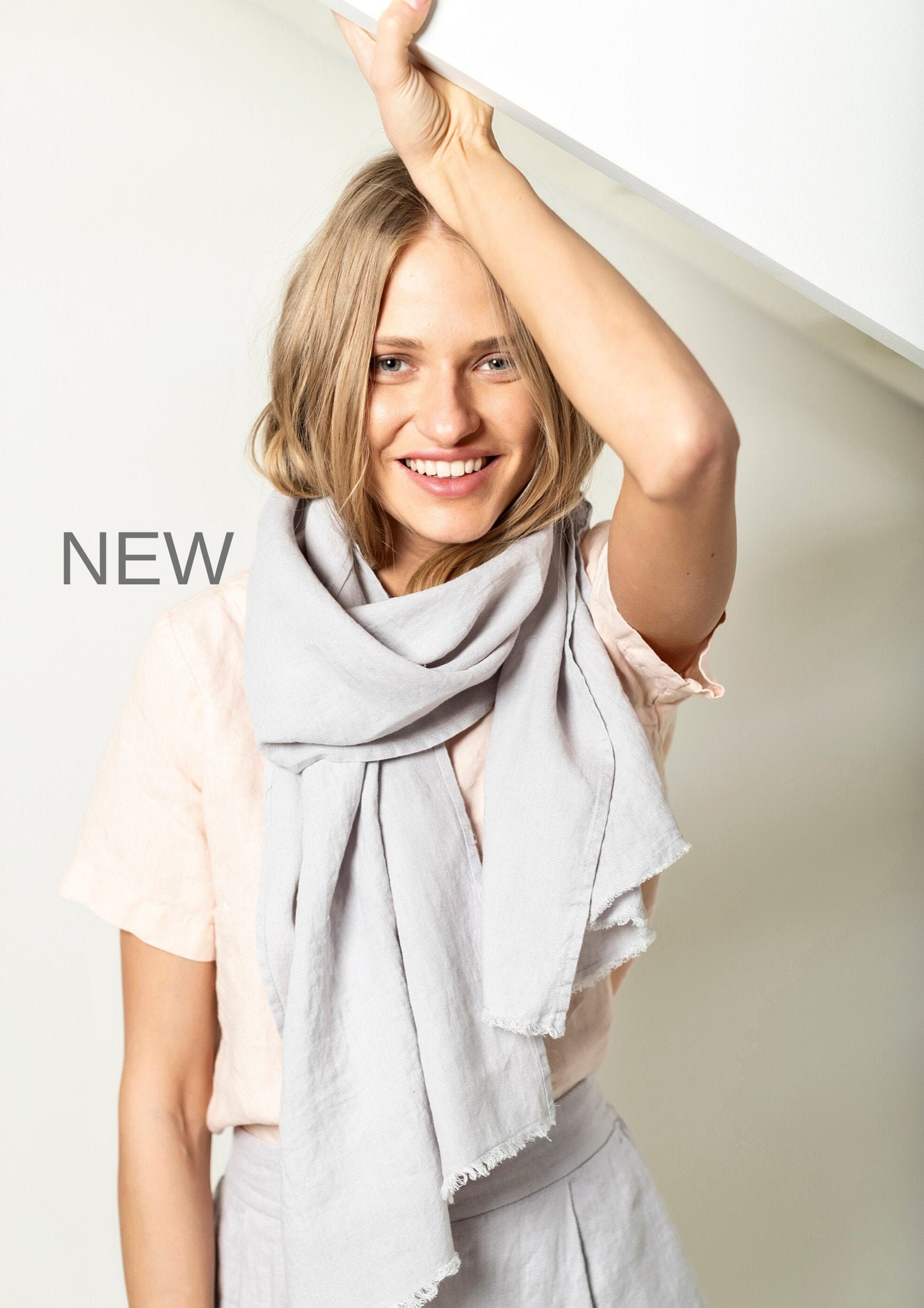 Light Linen Scarf Linen Shawl Beach Cover Up Scarf for - Etsy