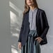 Collarless Linen Jacket for Women, Buttoned Linen Cardigan, Linen ...