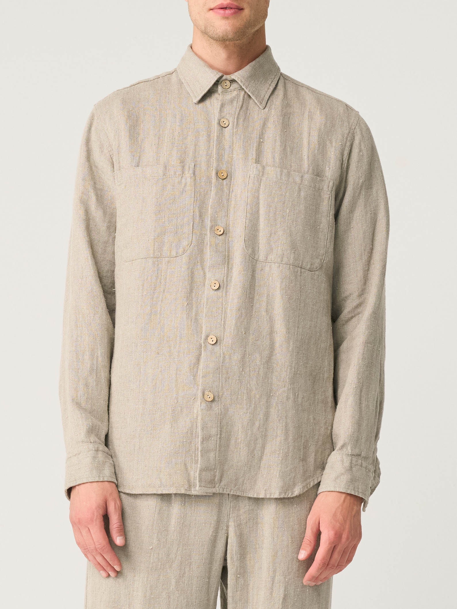 Heavy Linen Shirt for Men Long Sleeve Shirt With Pockets - Etsy