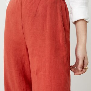 Wide Leg Linen Pants, High Waisted Trousers, Flared Palazzo Pants, Long ...