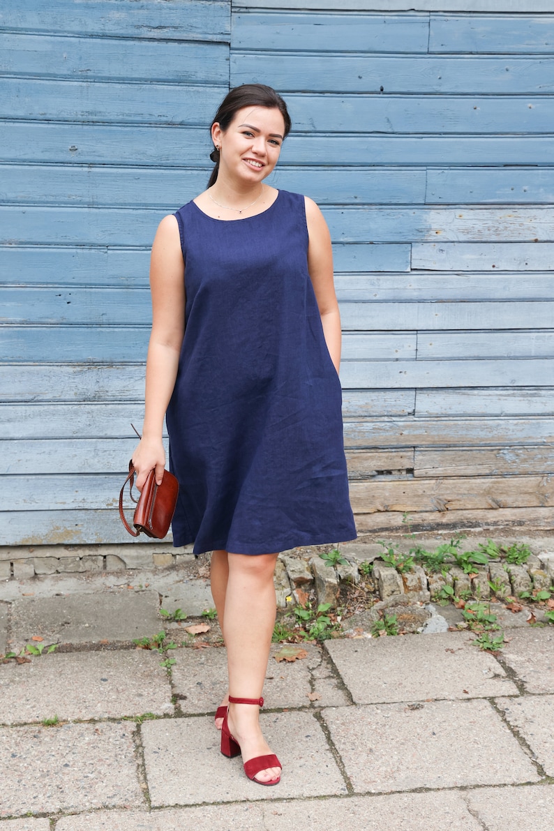 Sleeveless Mini Linen Dress, Summer Dress, Elegant Linen Dress AUDREY ...