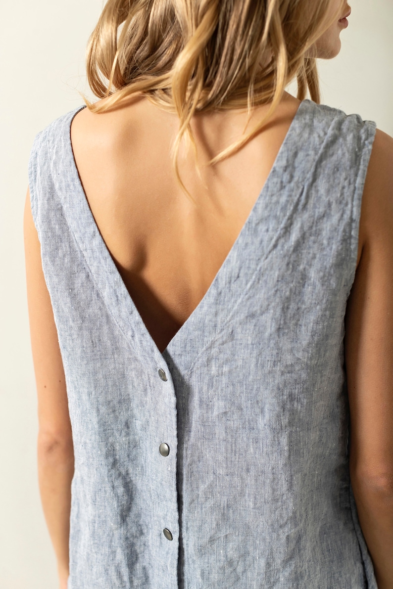 Short Linen Dress With Pockets Linen Mini Dress Linen Slip - Etsy