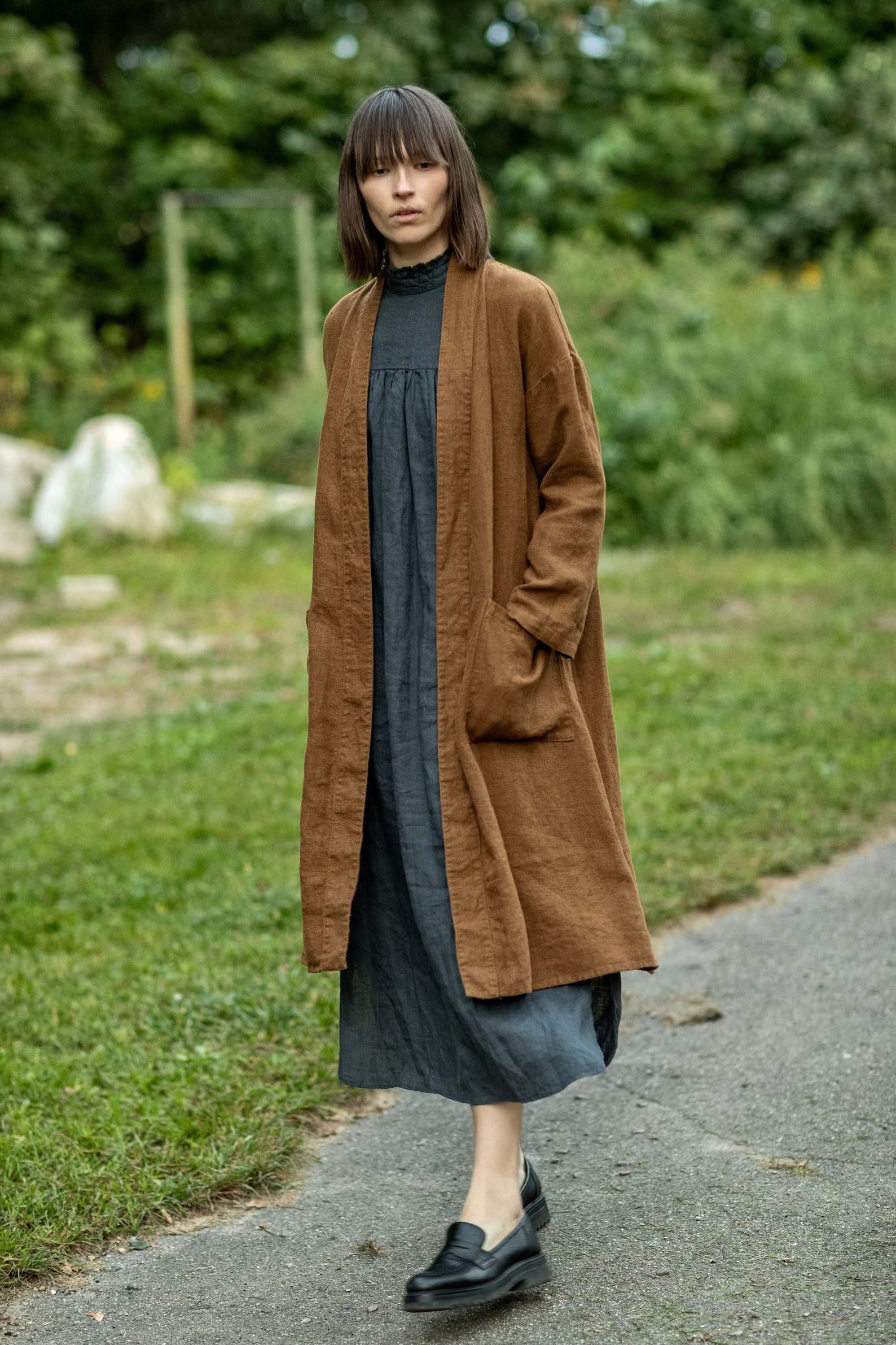Linen Duster With Pockets Linen Kimono Jacket Sustainable - Etsy