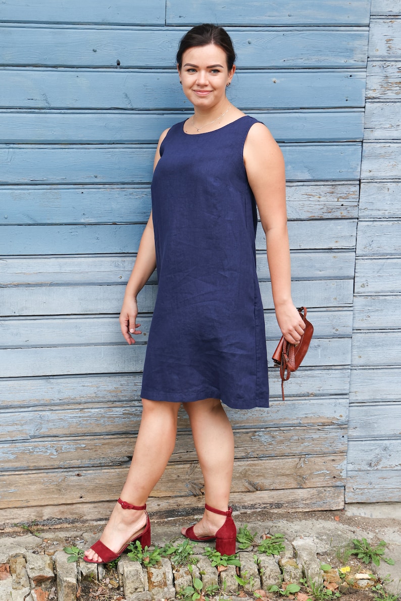 Sleeveless Mini Linen Dress, Summer Dress, Elegant Linen Dress AUDREY ...