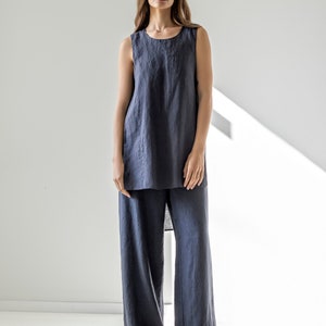 Linen Tunic Top, Open-side Linen Top, Linen Blouse With Side Ties ...