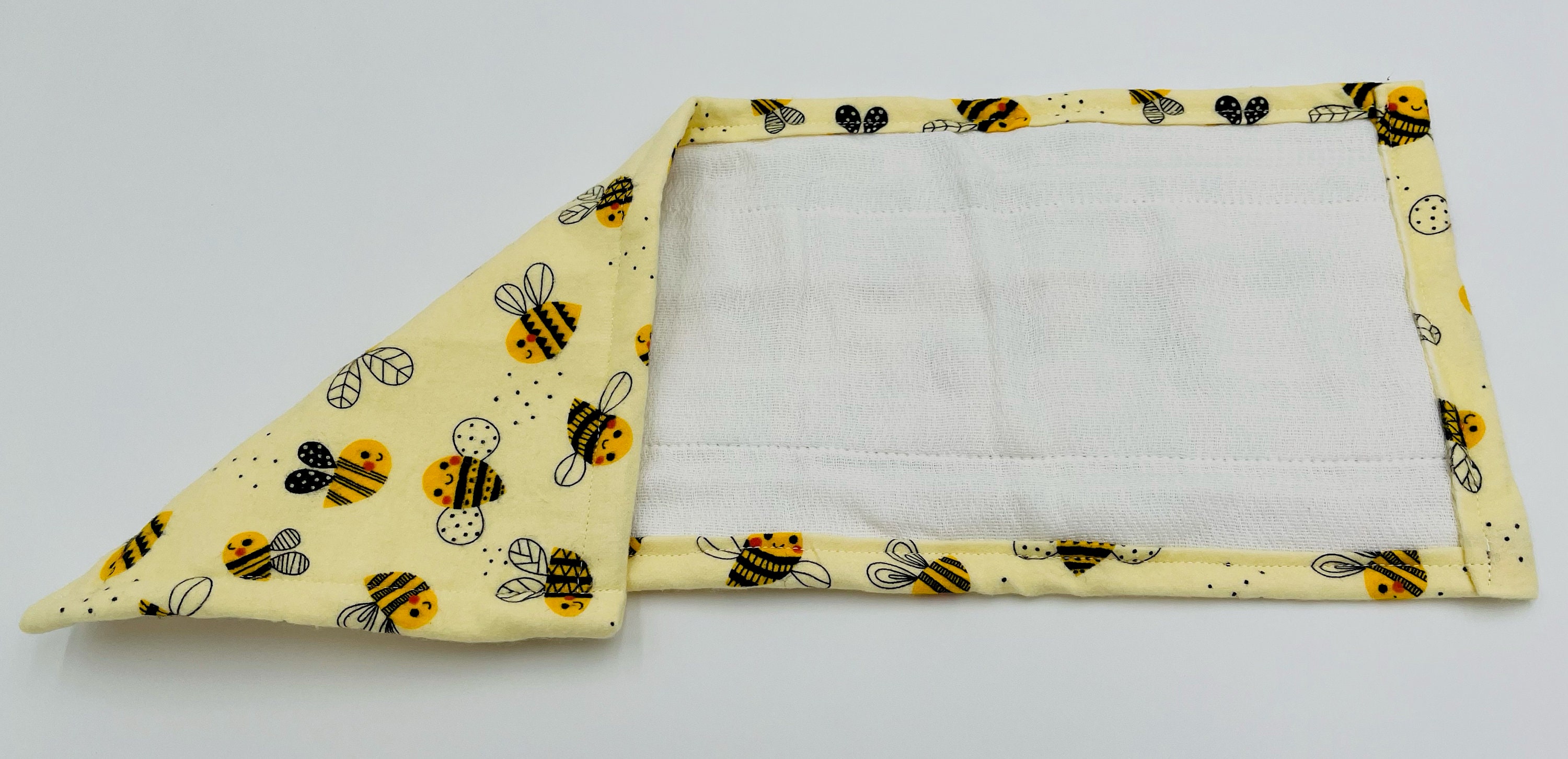 Bumble Bees Baby Blanket Set - Cute Bees Flannel + Minky Dot (yellow ...