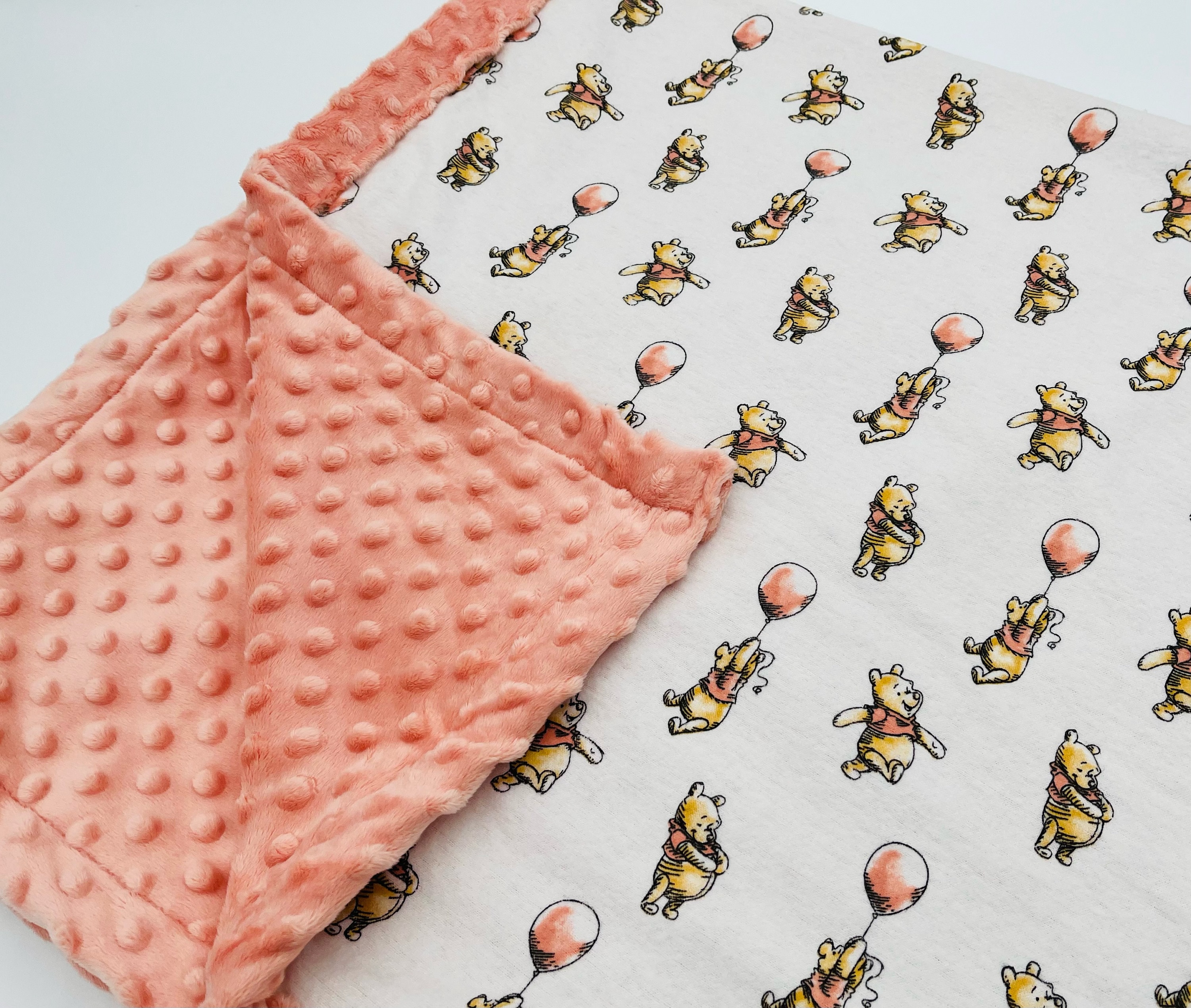 Winnie the Pooh Baby Blanket Set Winnie the Pooh Flannel Minky Dot ...