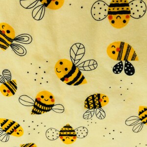 Bumble Bees Baby Blanket Set - Cute Bees Flannel + Minky Dot (yellow ...