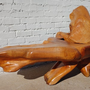 Modern Solid Teak Root Table/bench - Etsy