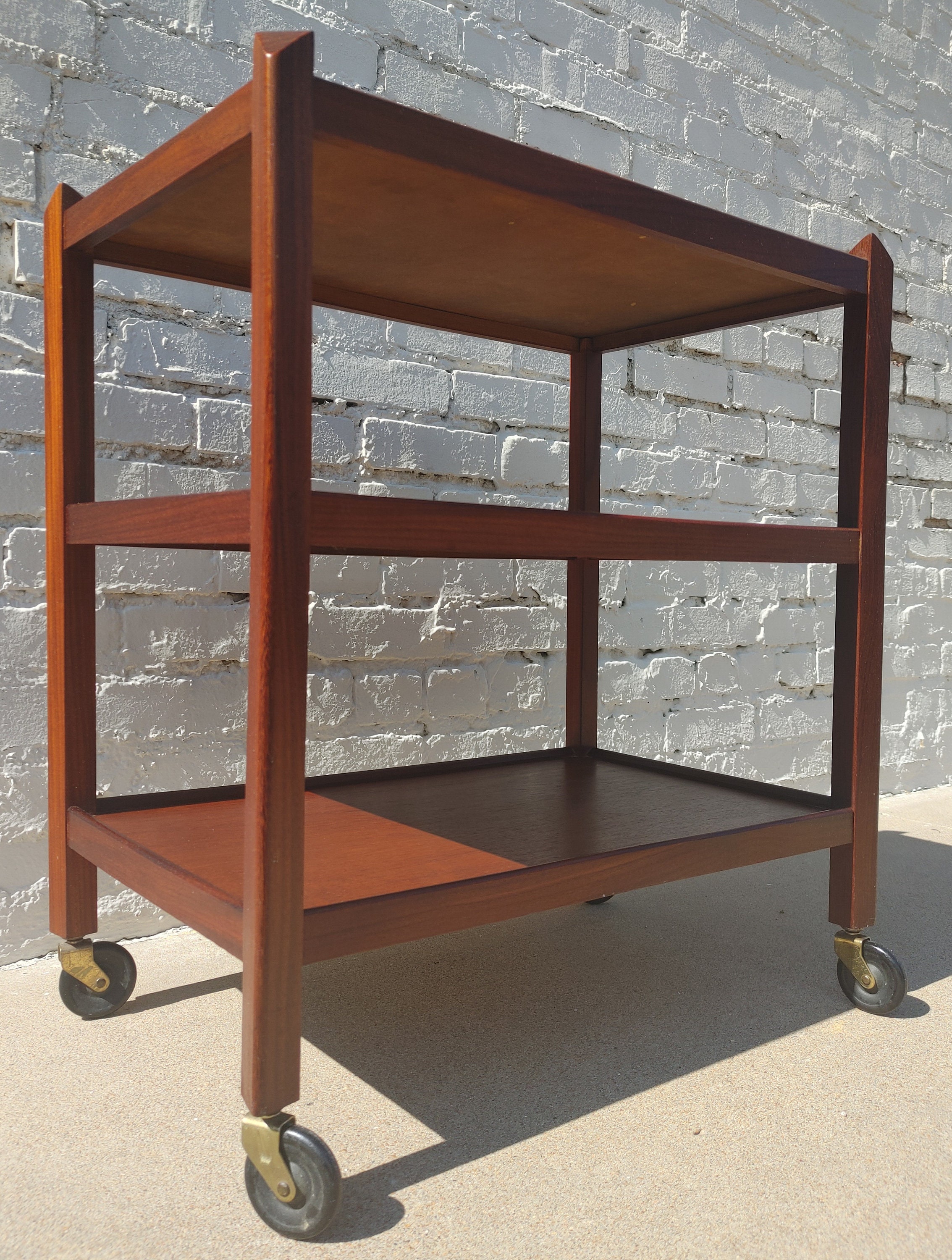 Mid Century Modern Teak Rolling Bar - Etsy