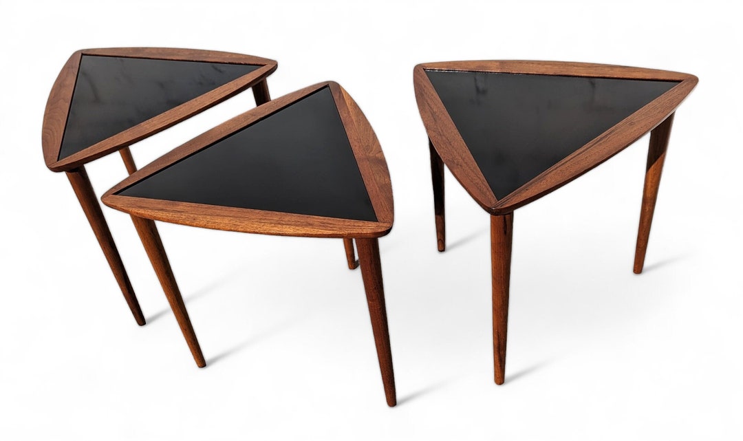 Mid Century Modern Arthur Umanoff Triangle Nesting Tables - Etsy