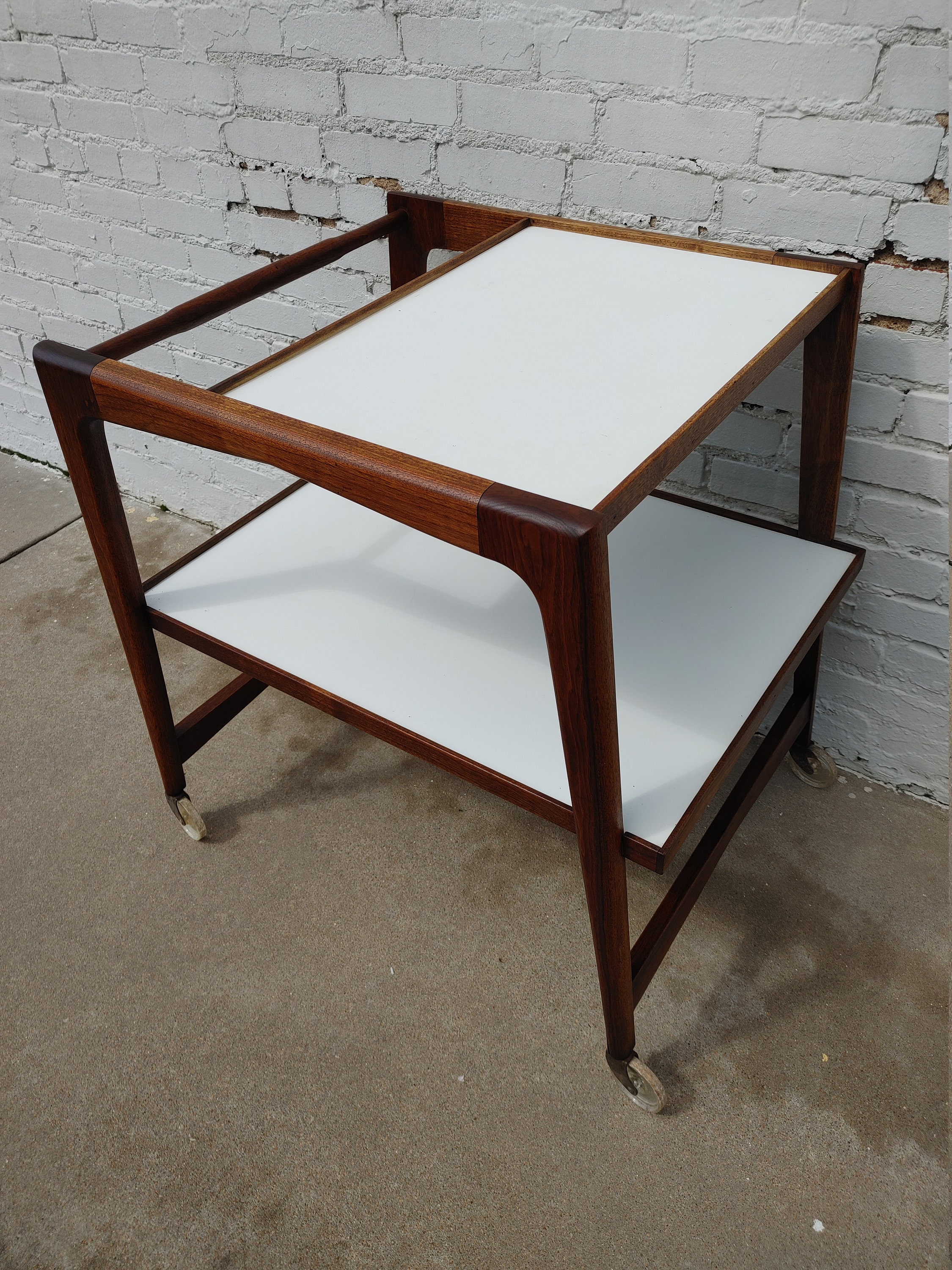 Mid Century Modern Rolling Bar in Walnut | Etsy