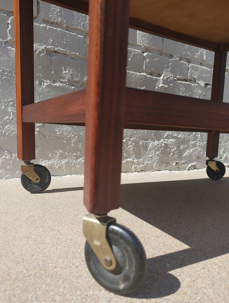 Mid Century Modern Teak Rolling Bar - Etsy