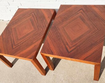 Mid Century Modern Lane Side Table Dark Walnut Nightstand With Bottom ...