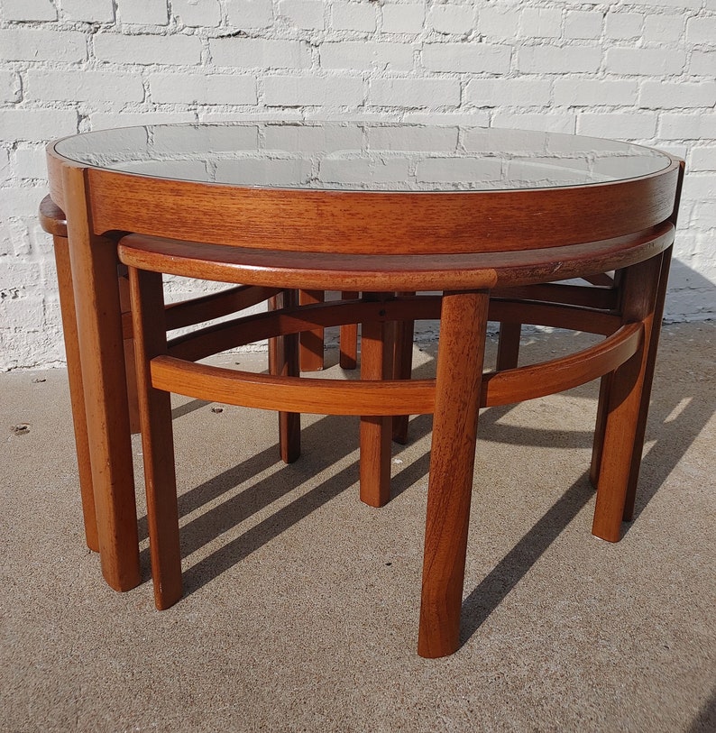 Mid Century Modern Table and Nesting Benches - Etsy