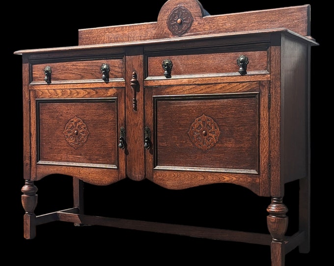 Old English Oak Carved Buffet - Etsy