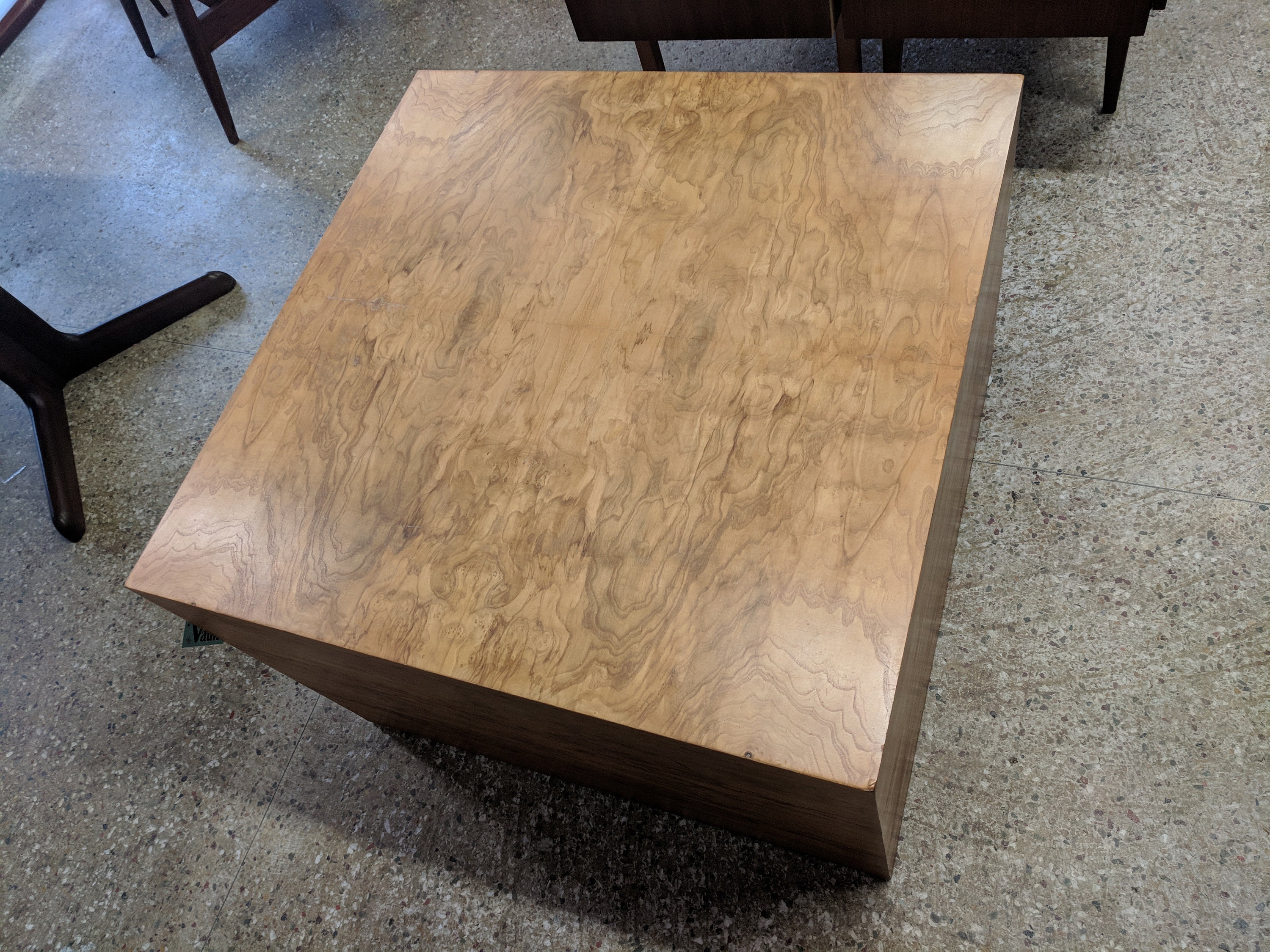 Mid Century Modern Milo Baughman Inspired Burlwood Cube Table - Etsy