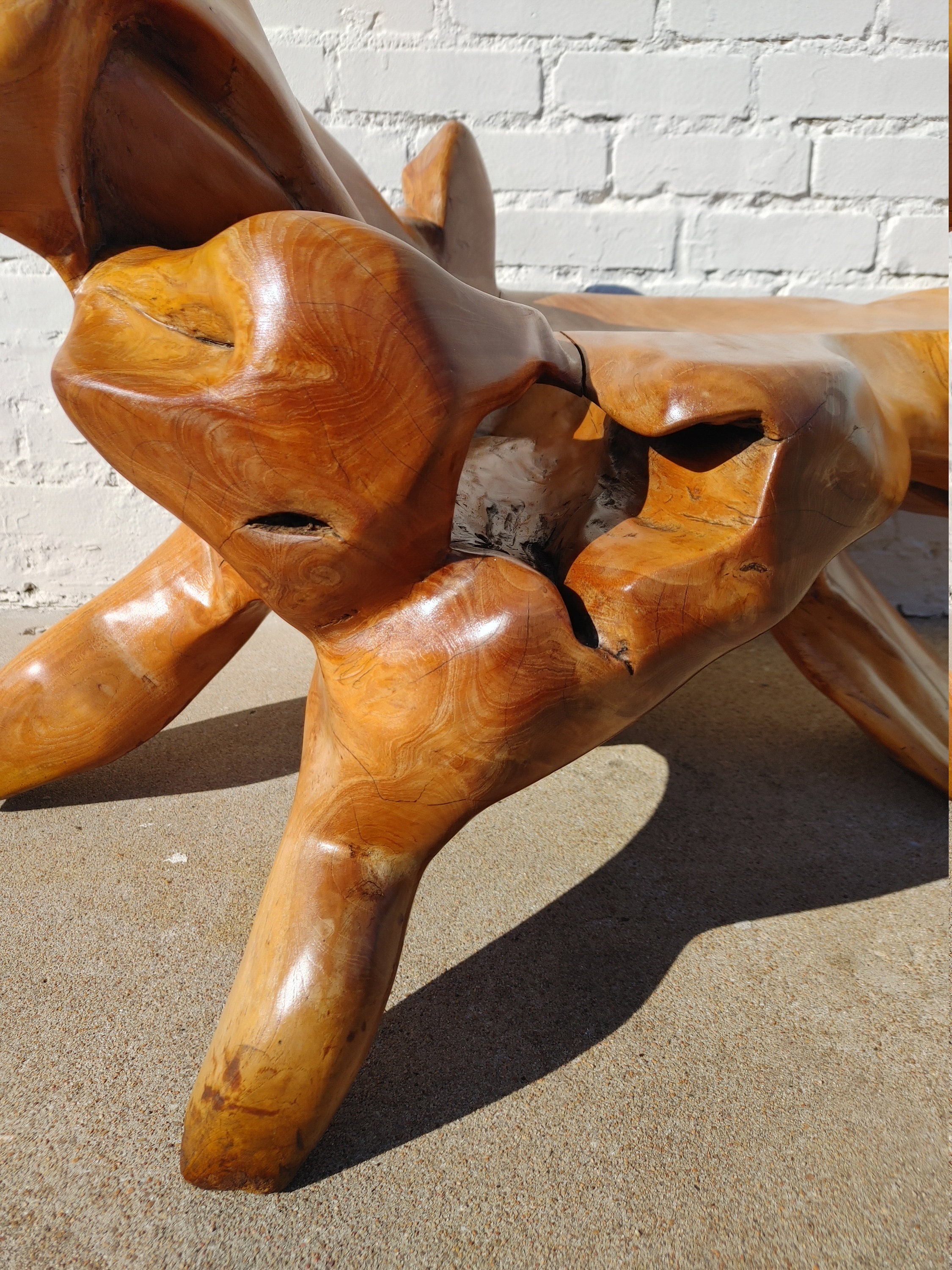 Modern Solid Teak Root Table/bench - Etsy