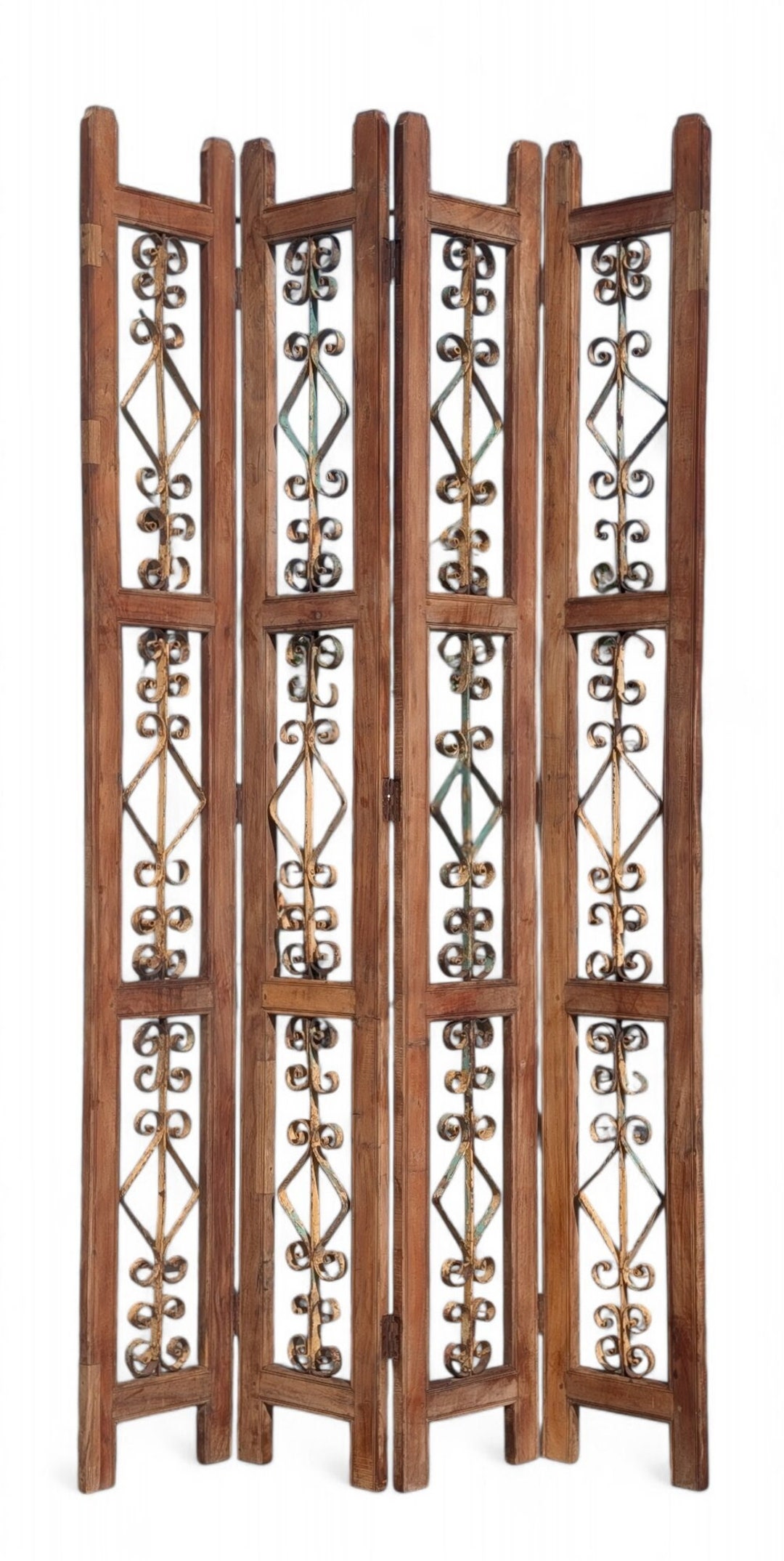 Rustic French Oak and Iron Screen Divider - Etsy