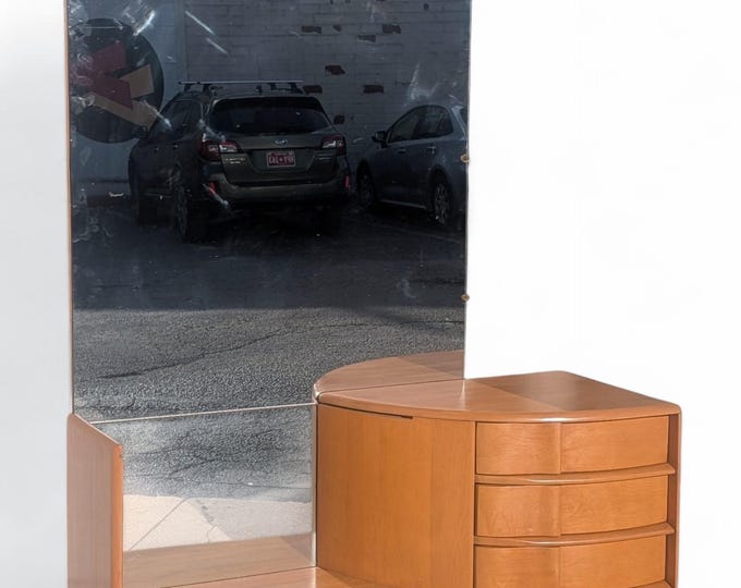 Mid Century Modern Heywood Wakefield Solid Birch Vanity and Mirror - Etsy