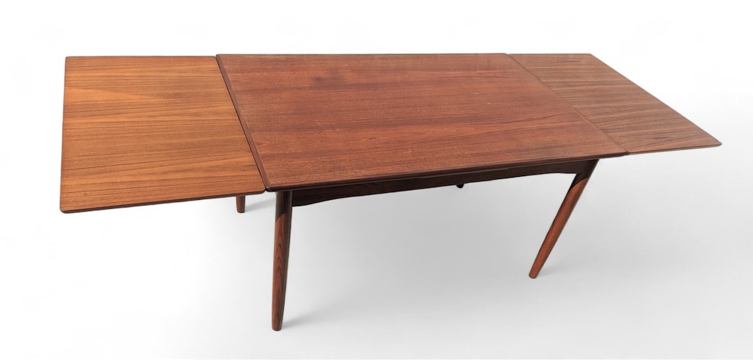 Mid Century Danish Modern Teak Extension Dining Table - Etsy