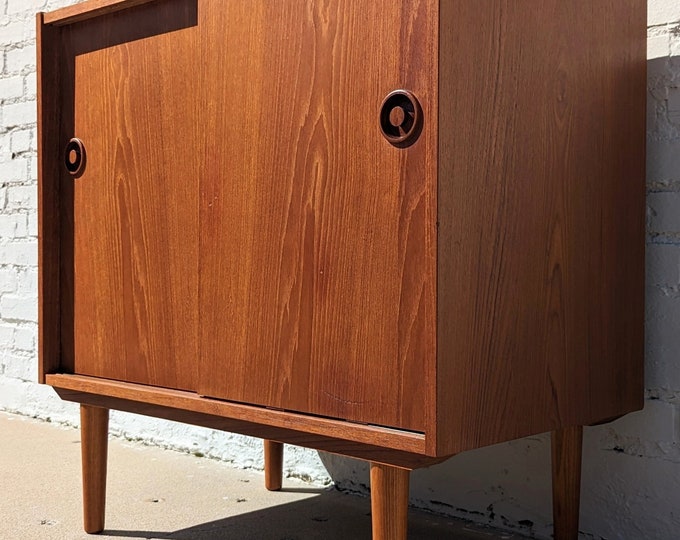 Mid Century Danish Modern Teak Cabinet - Etsy