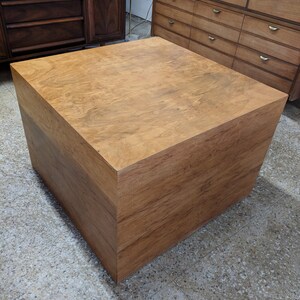Mid Century Modern Milo Baughman Inspired Burlwood Cube Table - Etsy